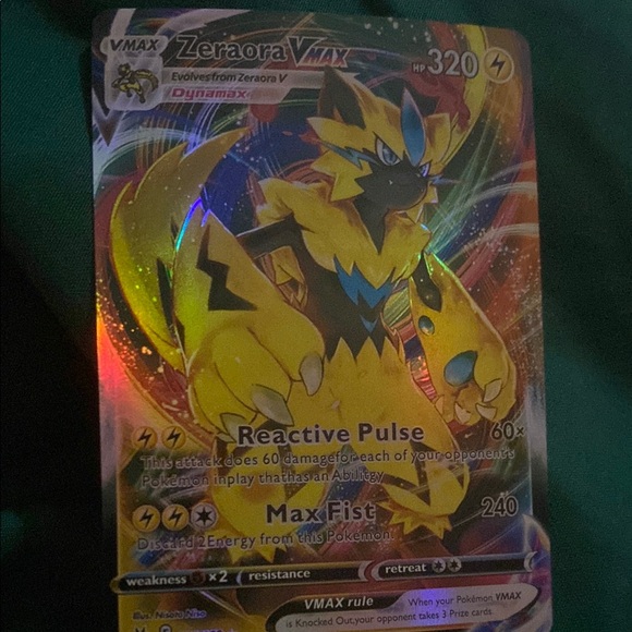 Pokemon | Toys | Pokemon Zeraora Vmax Trading Card Yellow And Black ...